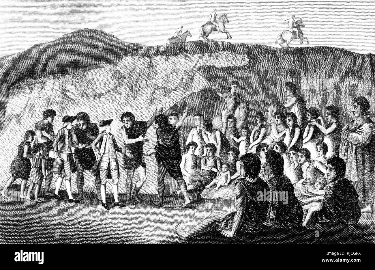 Byron meets the Gigantic Patagonians Stock Photo - Alamy