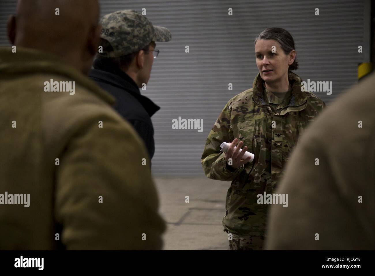 U.S. Army Col. Rene Mann, commander of the 403rd Army Field Support ...