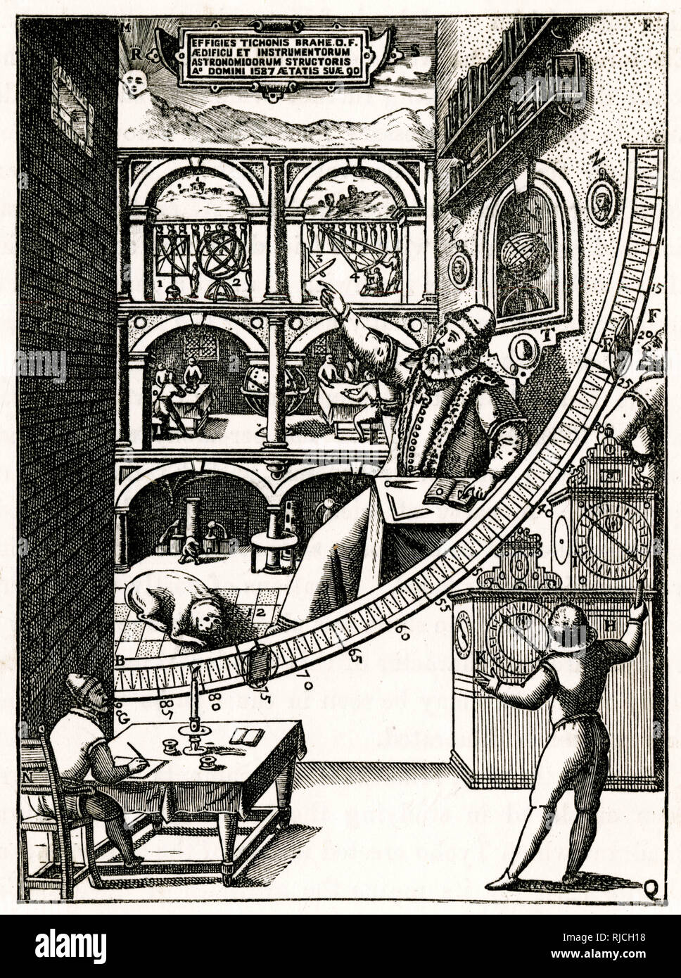 Tycho Brahe at work 1576 Stock Photo - Alamy