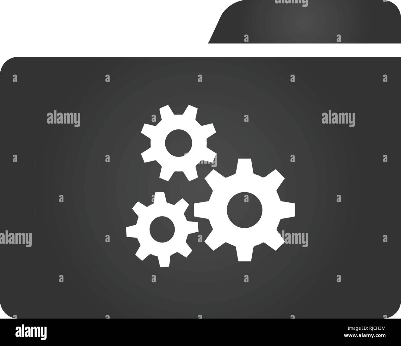 Folder Icon with settings cogs or gears, system preferences icon in ...