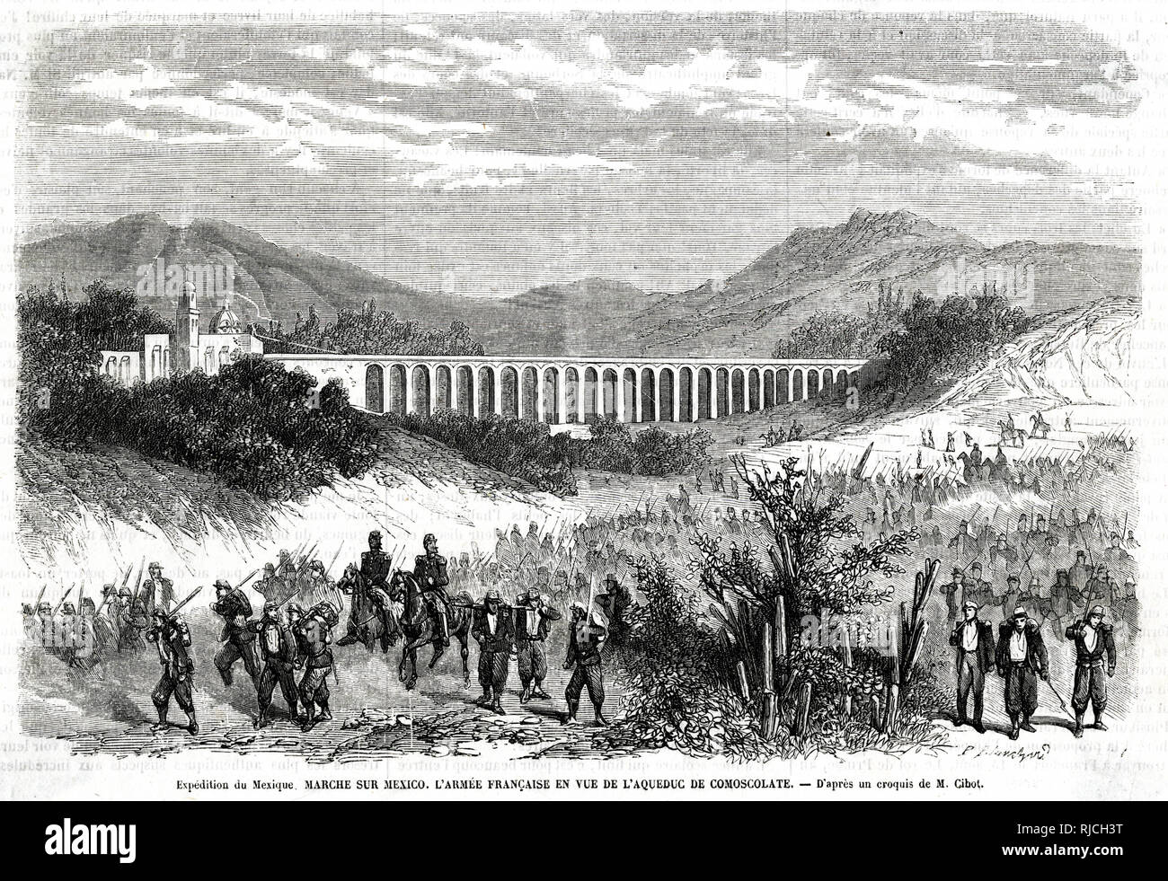 French army marching to Mexico City 1863 Stock Photo - Alamy