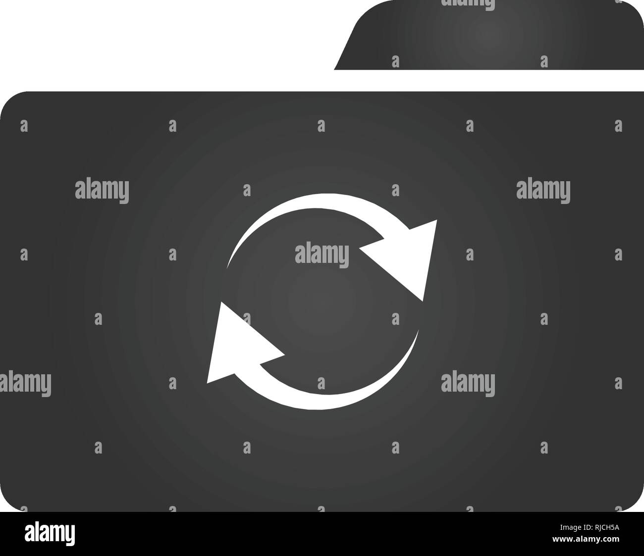 Folder Icon sync arrrows in trendy flat style isolated on white ...