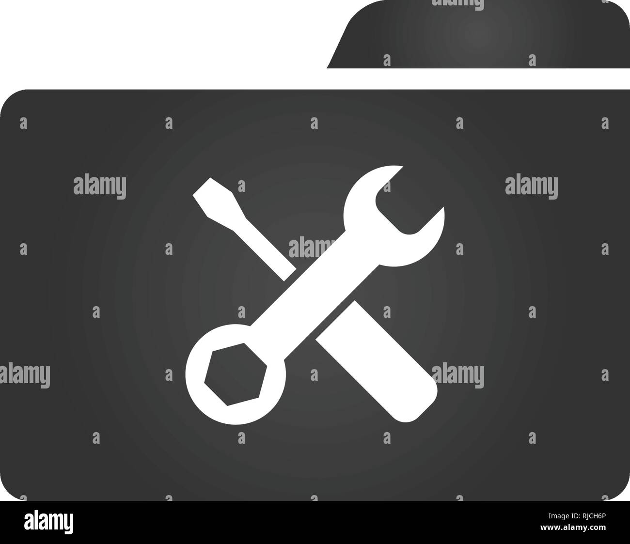 Folder Icon tools or settings in trendy flat style isolated on white ...