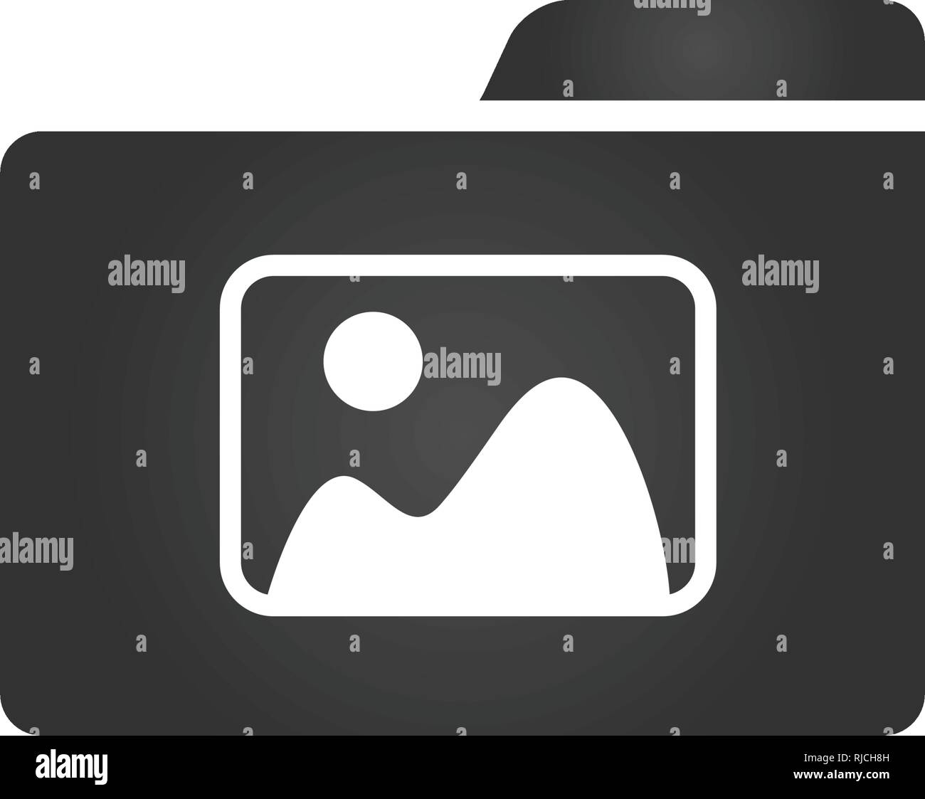 Folder Icon with image or gallery icon in trendy flat style isolated on ...