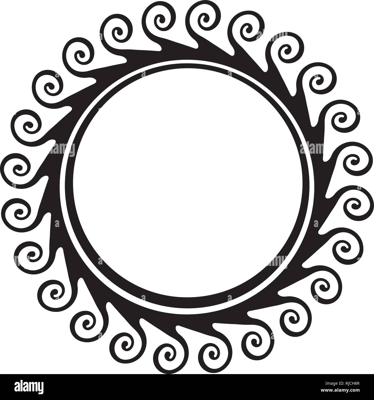 Decorative round frame for your design with swirls Stock Vector Image ...