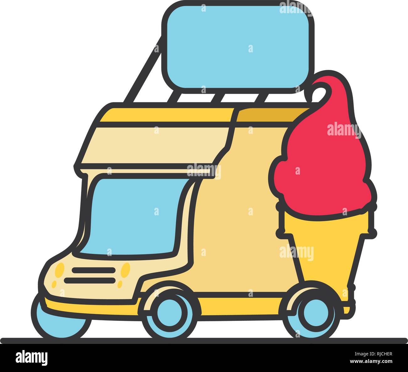 Ice cream van classic car Stock Vector Images - Alamy