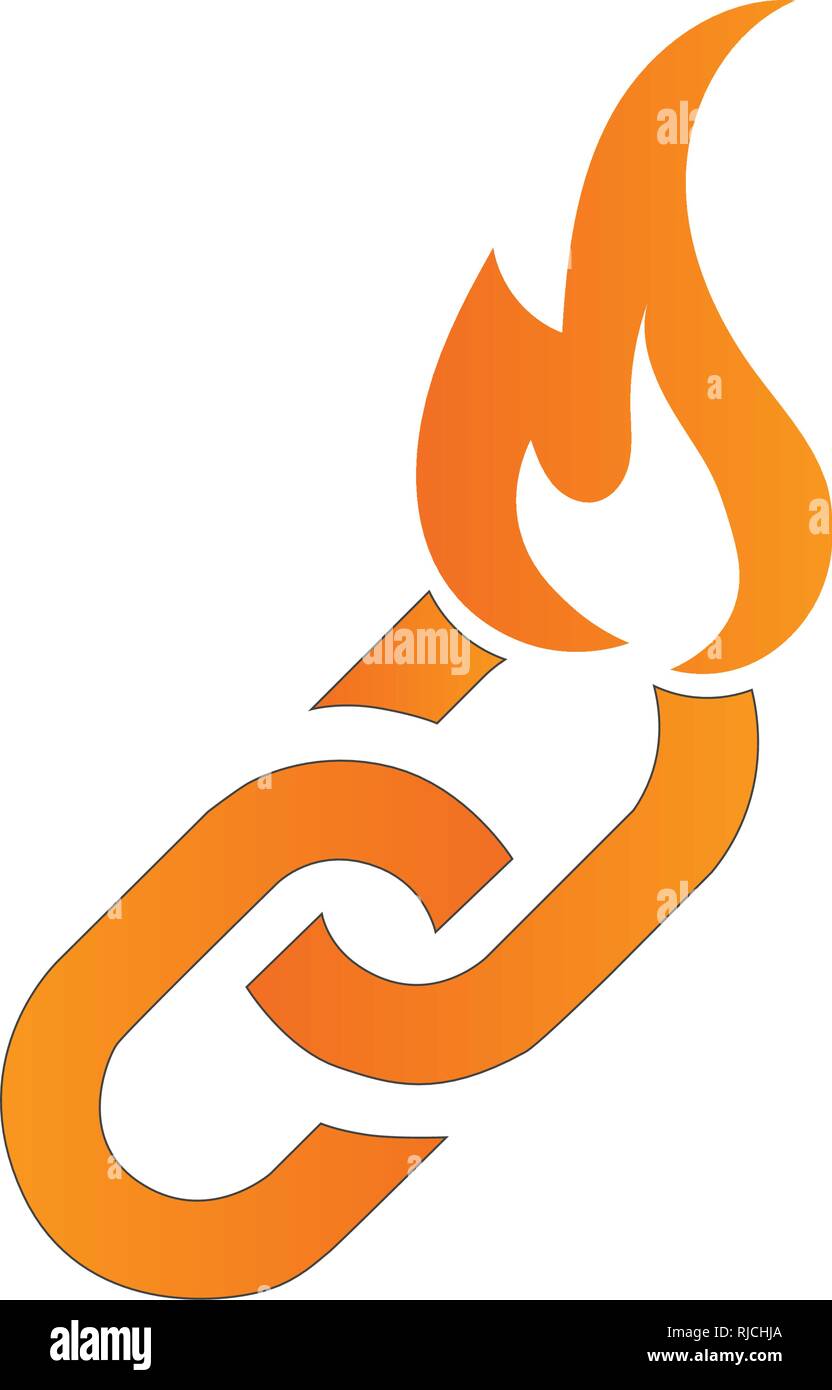 hot linc concept icon. link icon with fire flame. vector illustration ...
