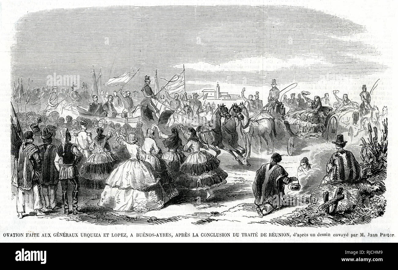 Ovation for General Urquiza and General Lopez 1860 Stock Photo - Alamy