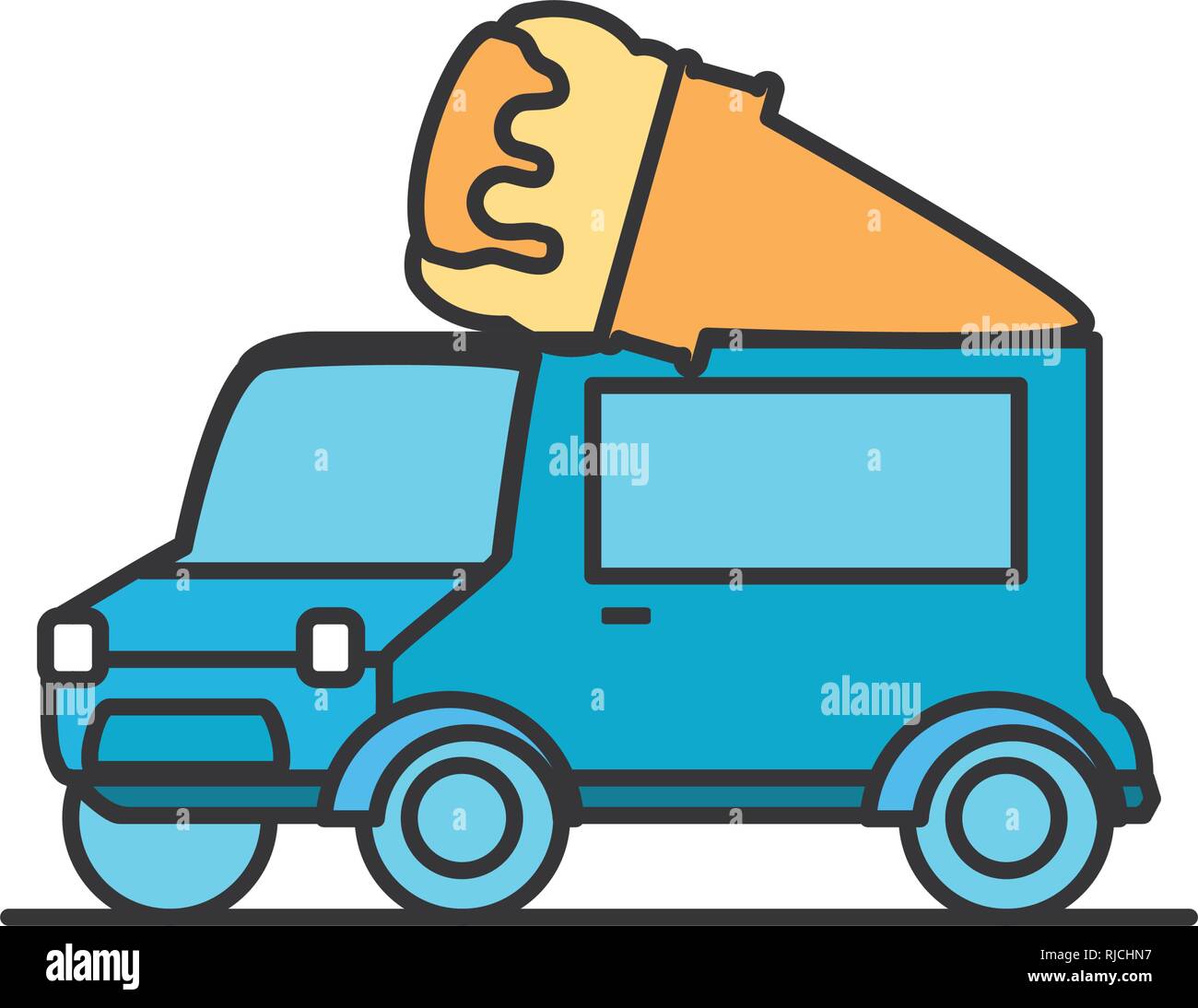 Ice cream van classic car Stock Vector Images - Alamy