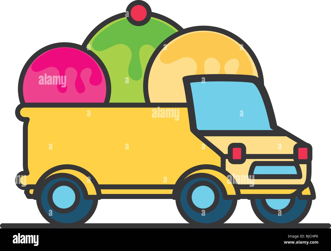 Ice cream van classic car Stock Vector Images - Alamy