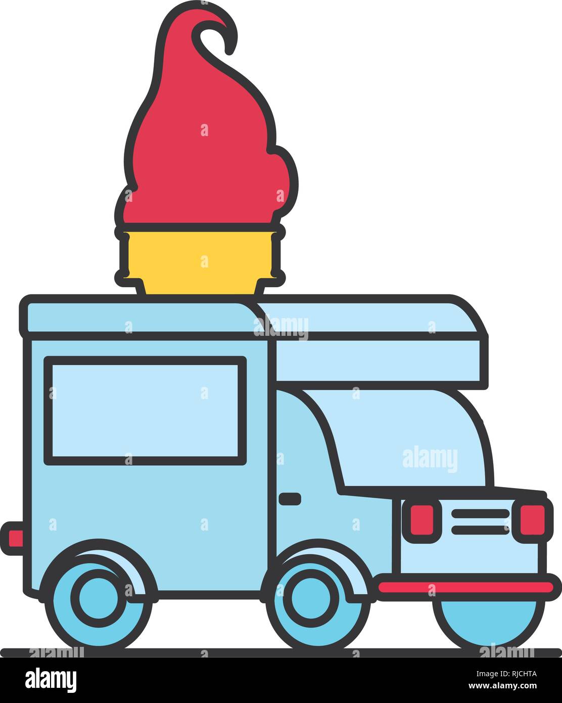 Ice cream van classic car Stock Vector Images - Alamy