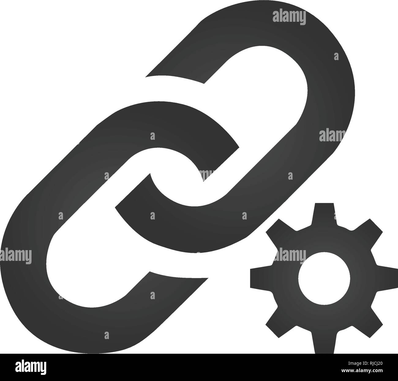 Link Icon with cog or gear. settings link concept. vector illustration ...