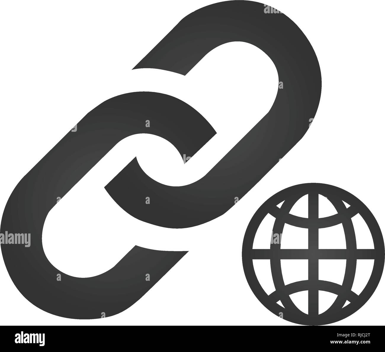 Link Icon with globe. internet link concept. vector illustration ...