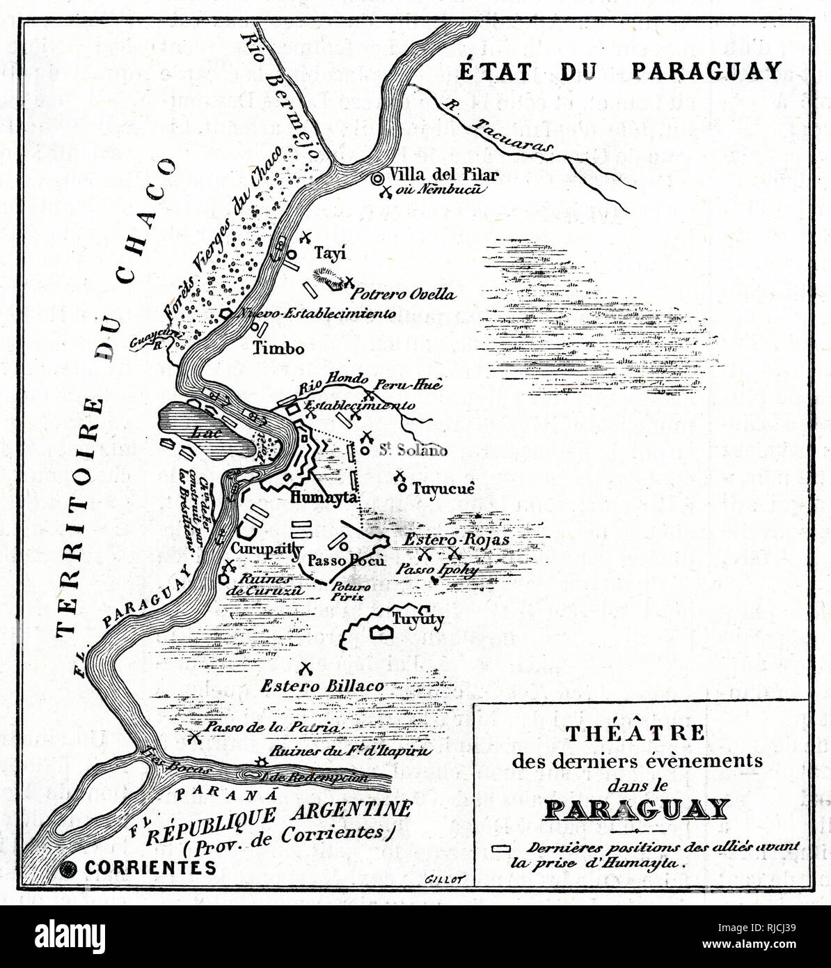 Map of the Paraguayan War 1868 Stock Photo - Alamy
