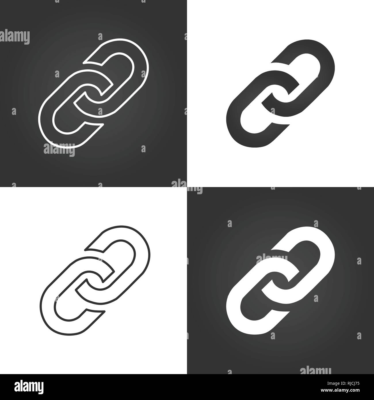 Link icon set. Hyperlink chain symbol. Simple icon. Vector illustration ...