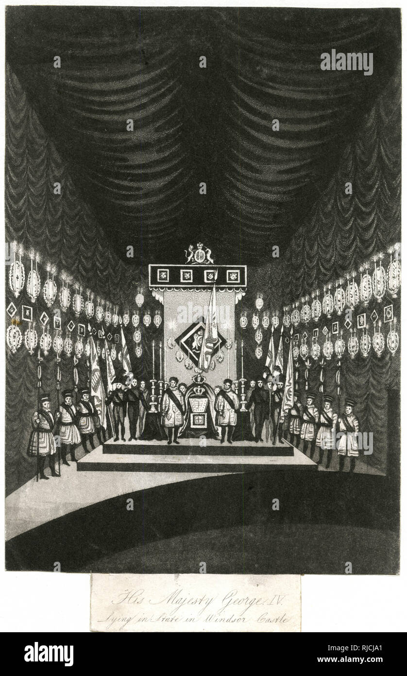 King George IV lying in state, Windsor Castle Stock Photo - Alamy