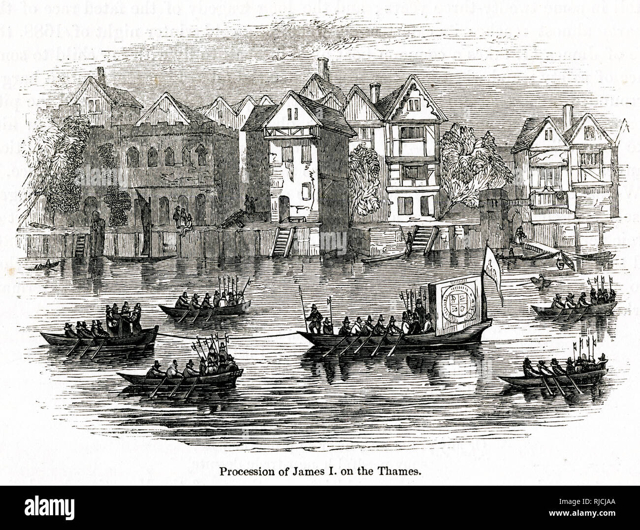 Royal procession of James I on the Thames Stock Photo - Alamy