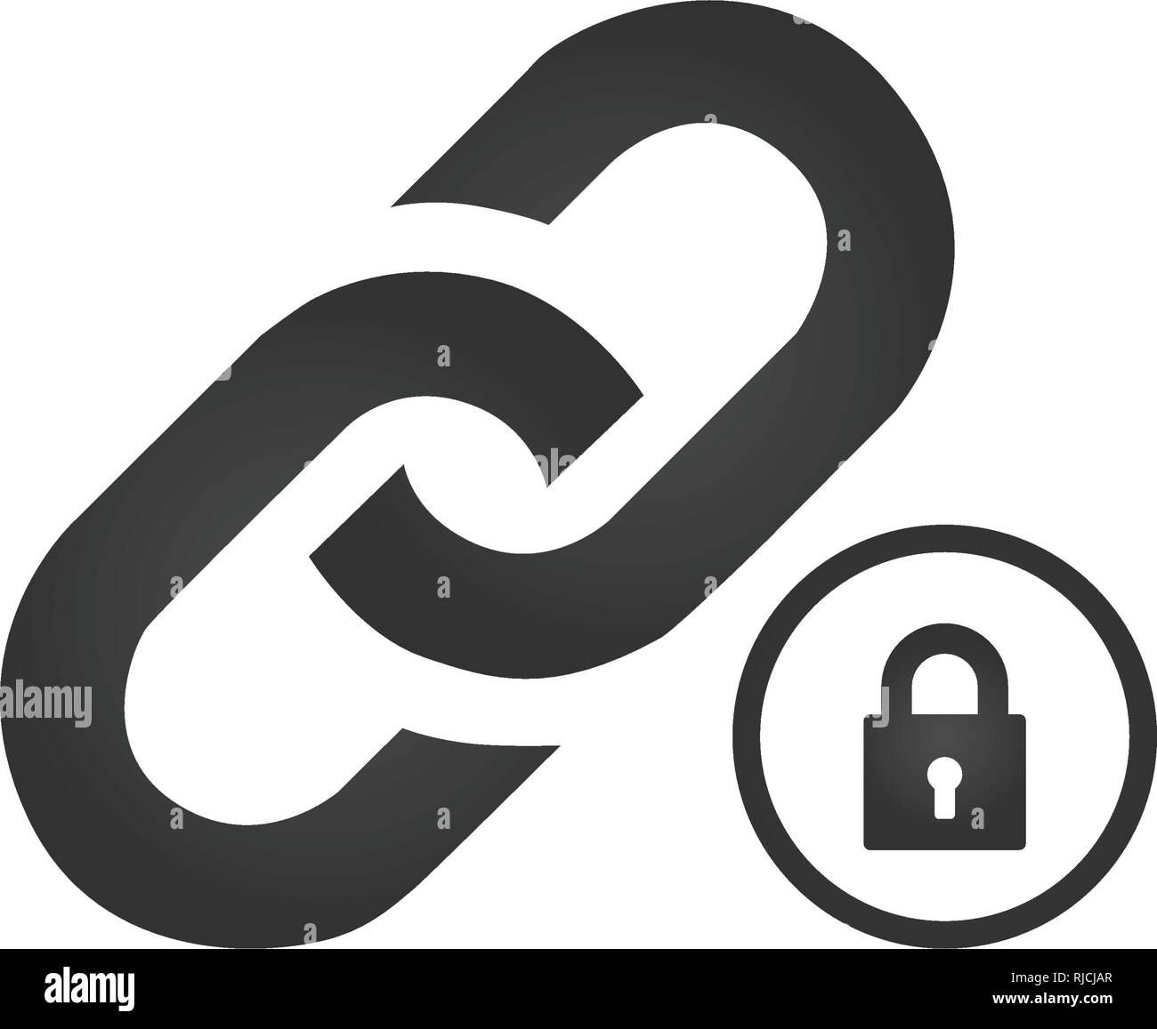 Link Icon with lock. protected link concept. vector illustration ...