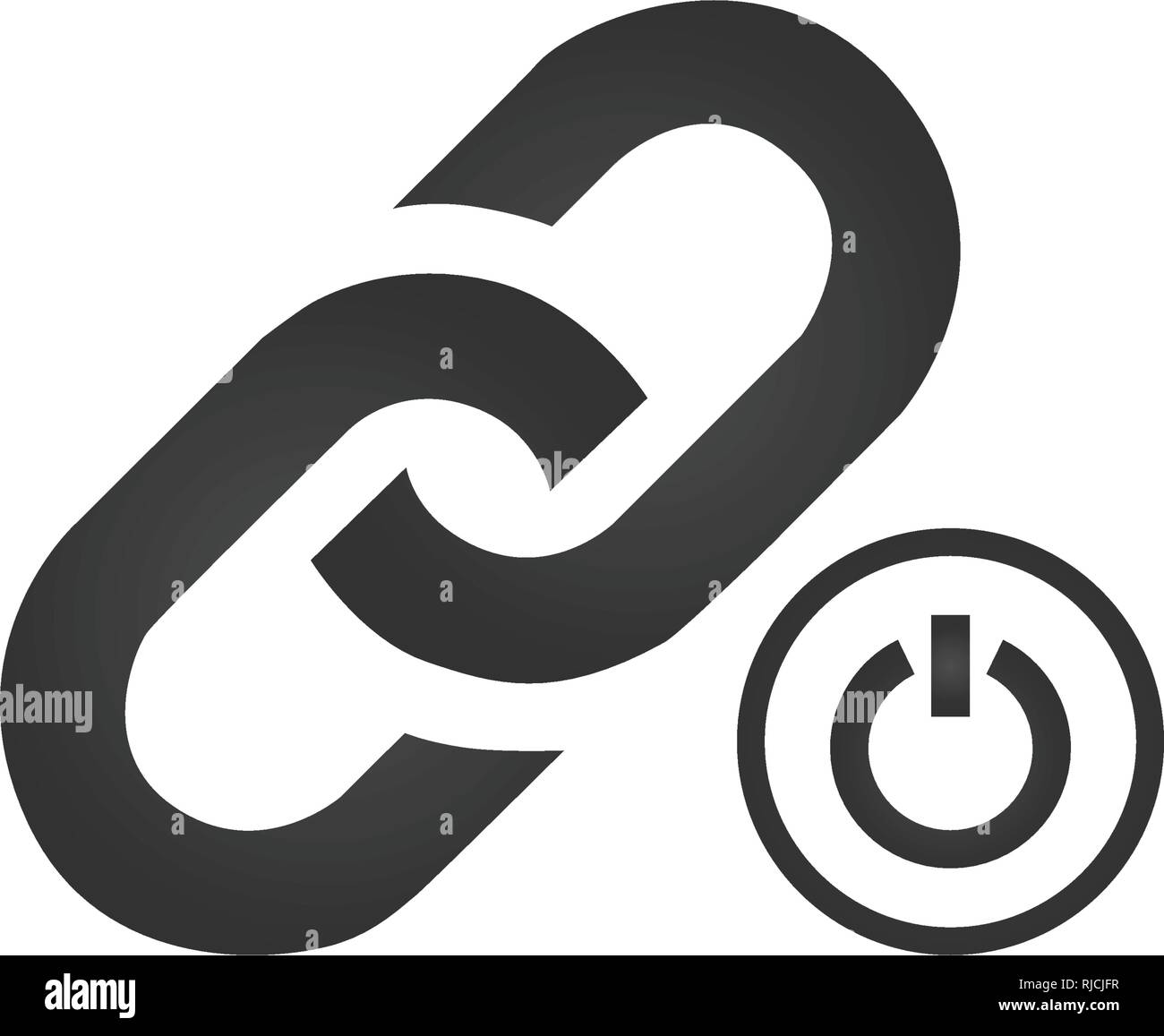 Link Icon with shut down button. turn off link concept. vector ...
