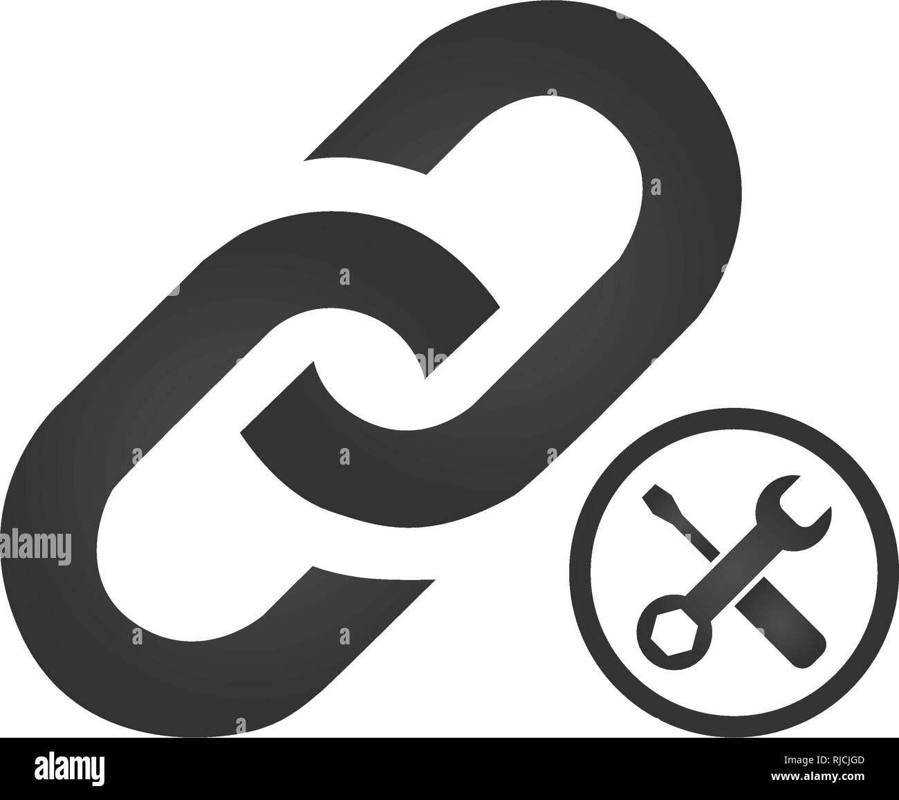 Link Icon with tools. settings link concept. vector illustration ...