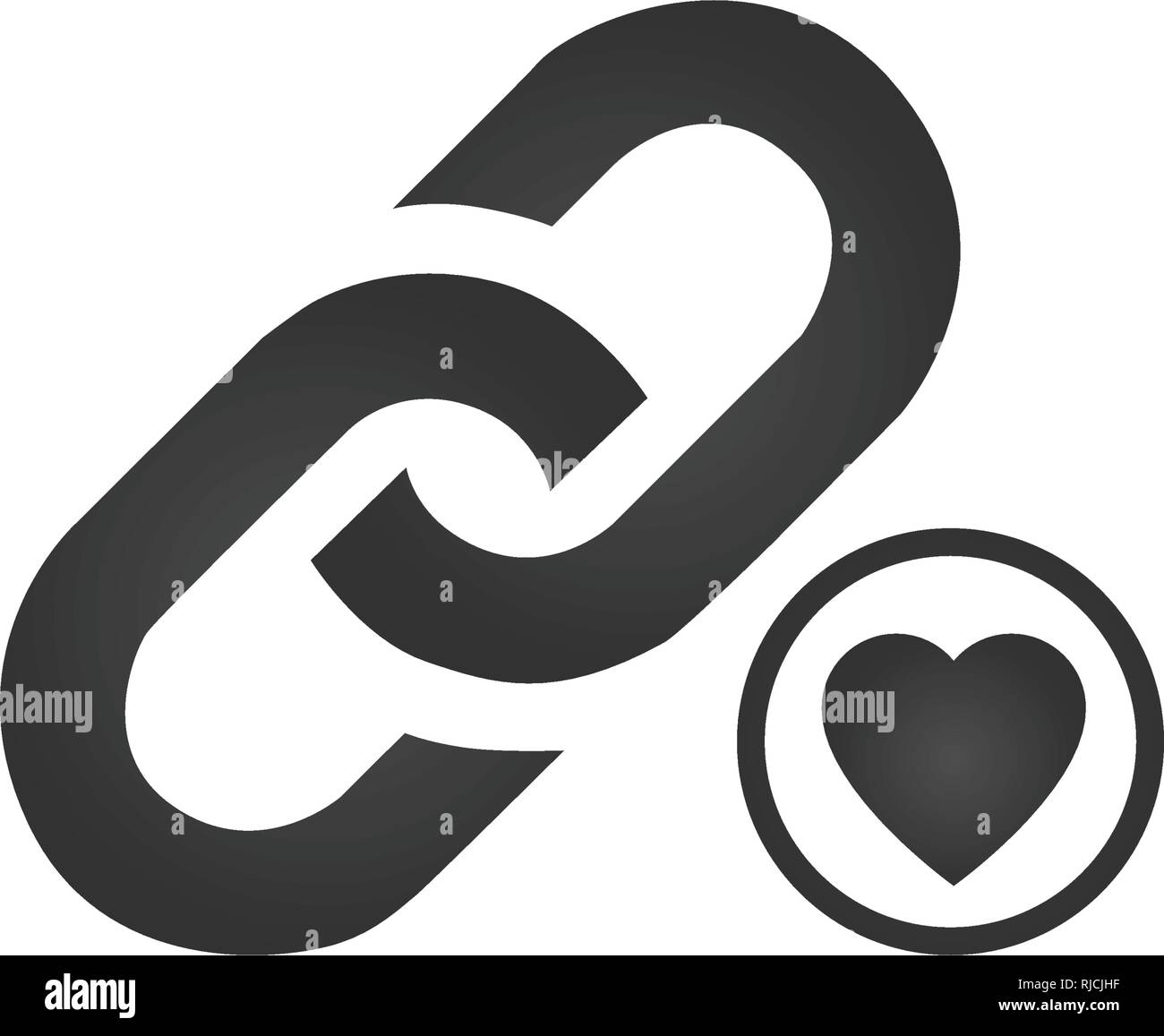 Link Icon with heart. favorite link concept. vector illustration ...