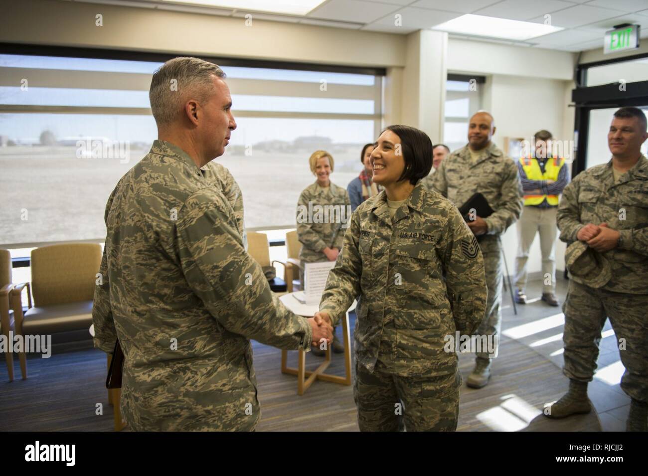 Maj. Gen. Stephen Whiting, 14th Air Force commander, coins Tech. Sgt ...