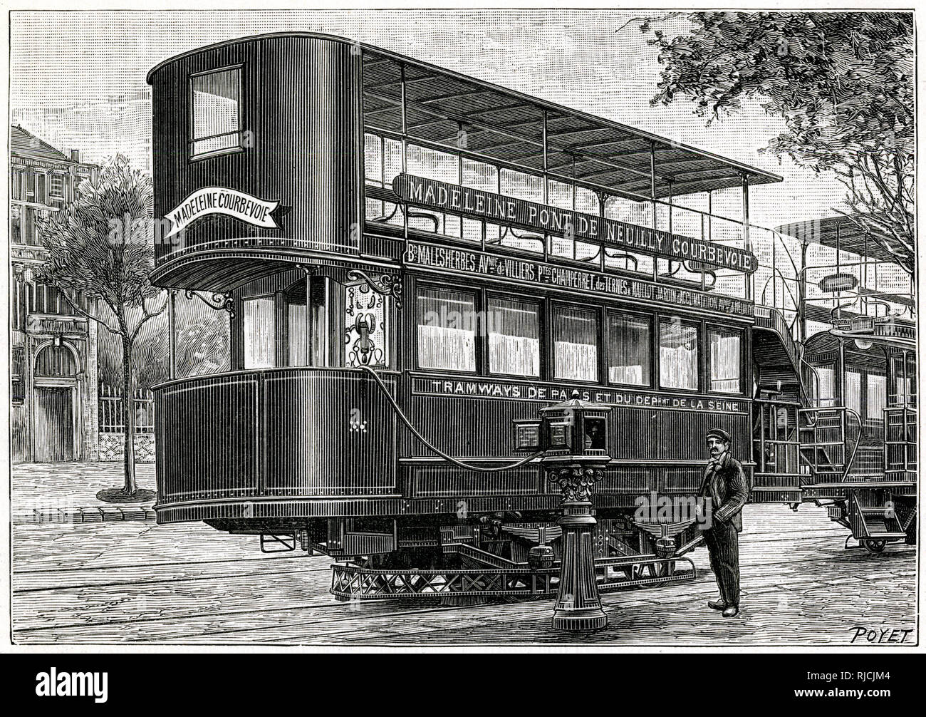 Electric tram engraving hi-res stock photography and images - Alamy