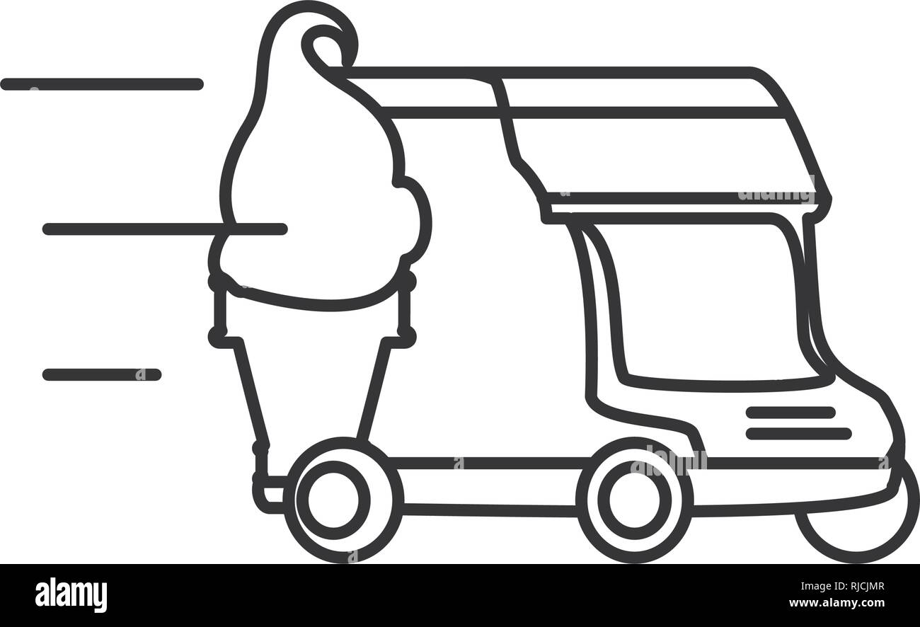 Ice cream van classic car Stock Vector Images - Alamy