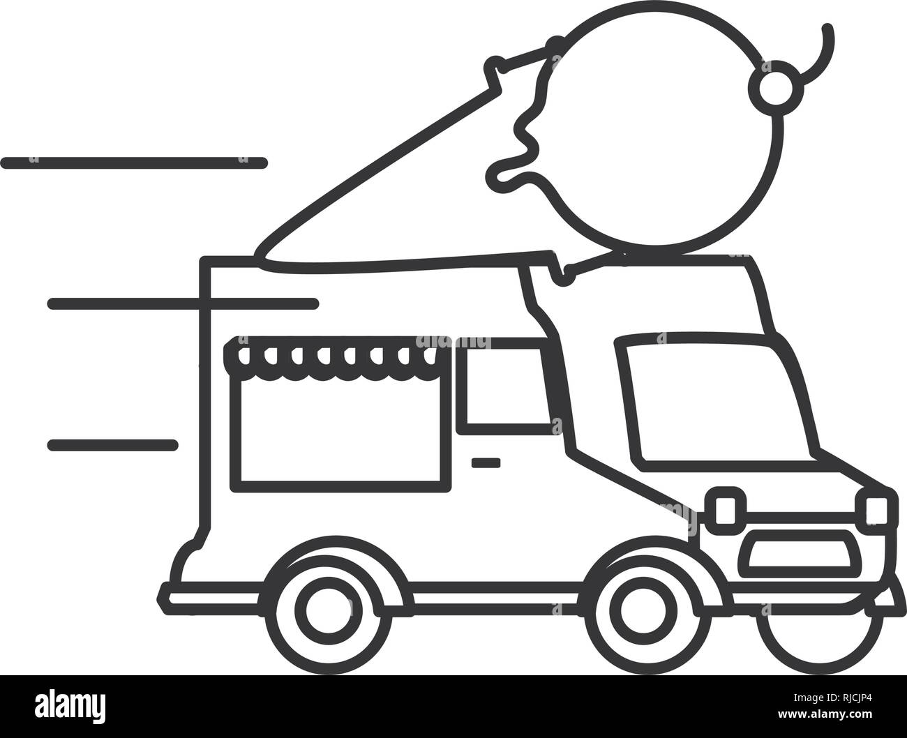 Ice cream van classic car Stock Vector Images - Alamy