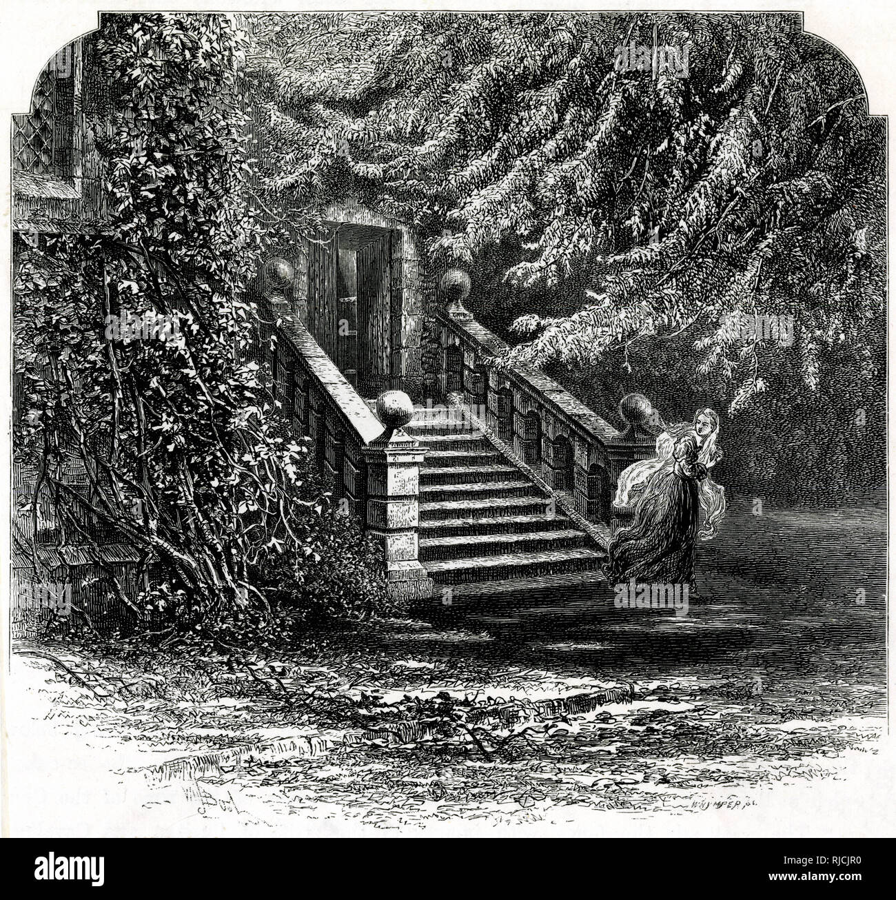 Dorothy Vernon eloping from Haddon Hall, Derbyshire Stock Photo - Alamy