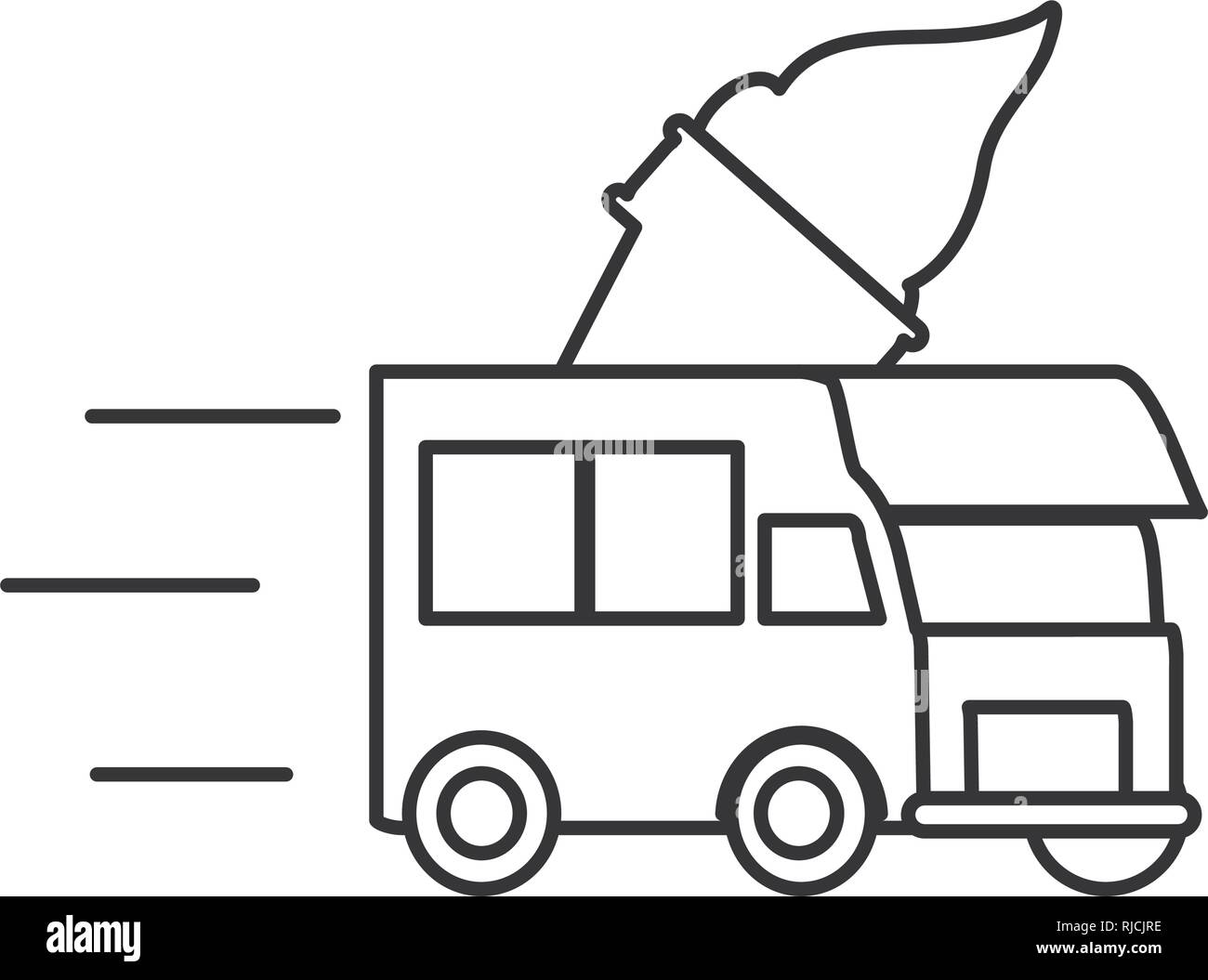 Ice cream van classic car Stock Vector Images - Alamy