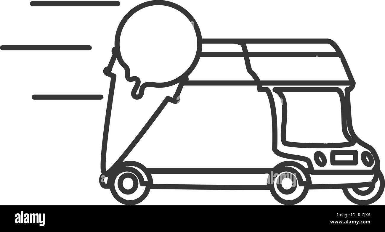 Ice cream van classic car Stock Vector Images - Alamy