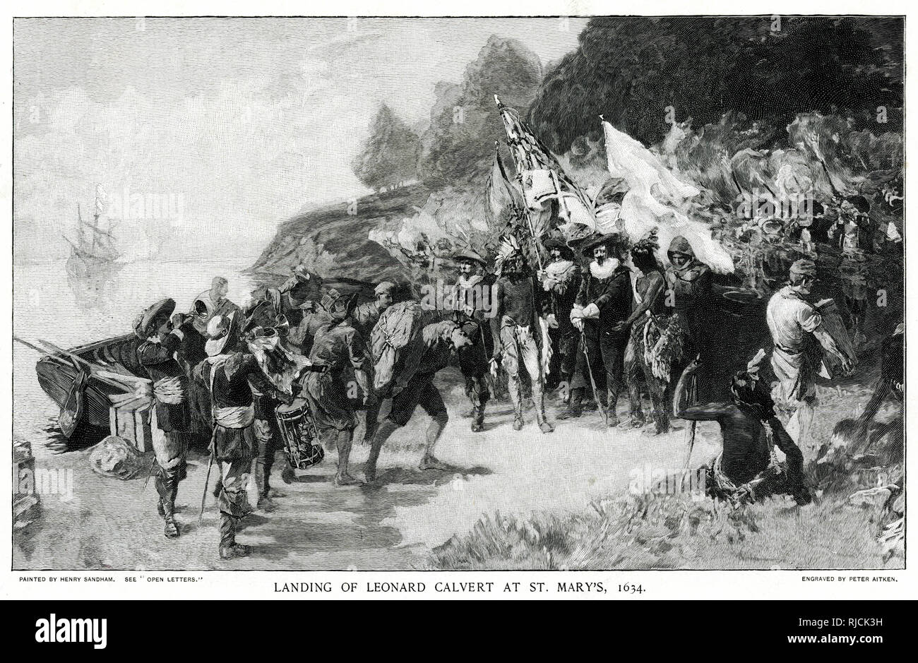 The Landing of Leonard Calvert at St. Mary's Stock Photo - Alamy