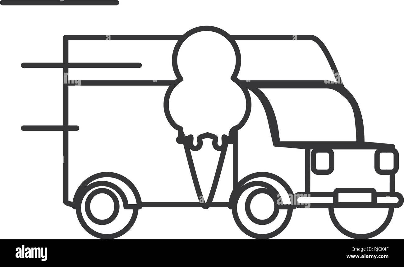 Ice cream van classic car Stock Vector Images - Alamy