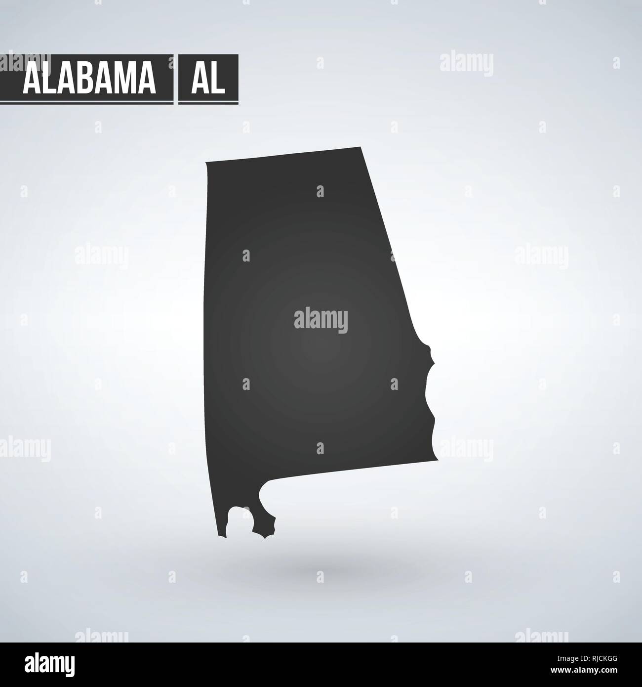 map of the U.S. state of Alabama, vector illustration isolated on ...