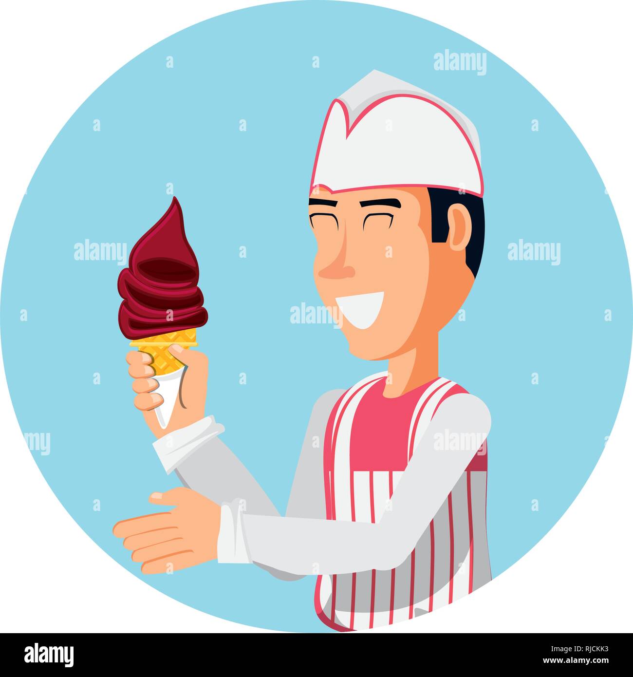 ice cream salesman avatar character vector illustration design Stock ...