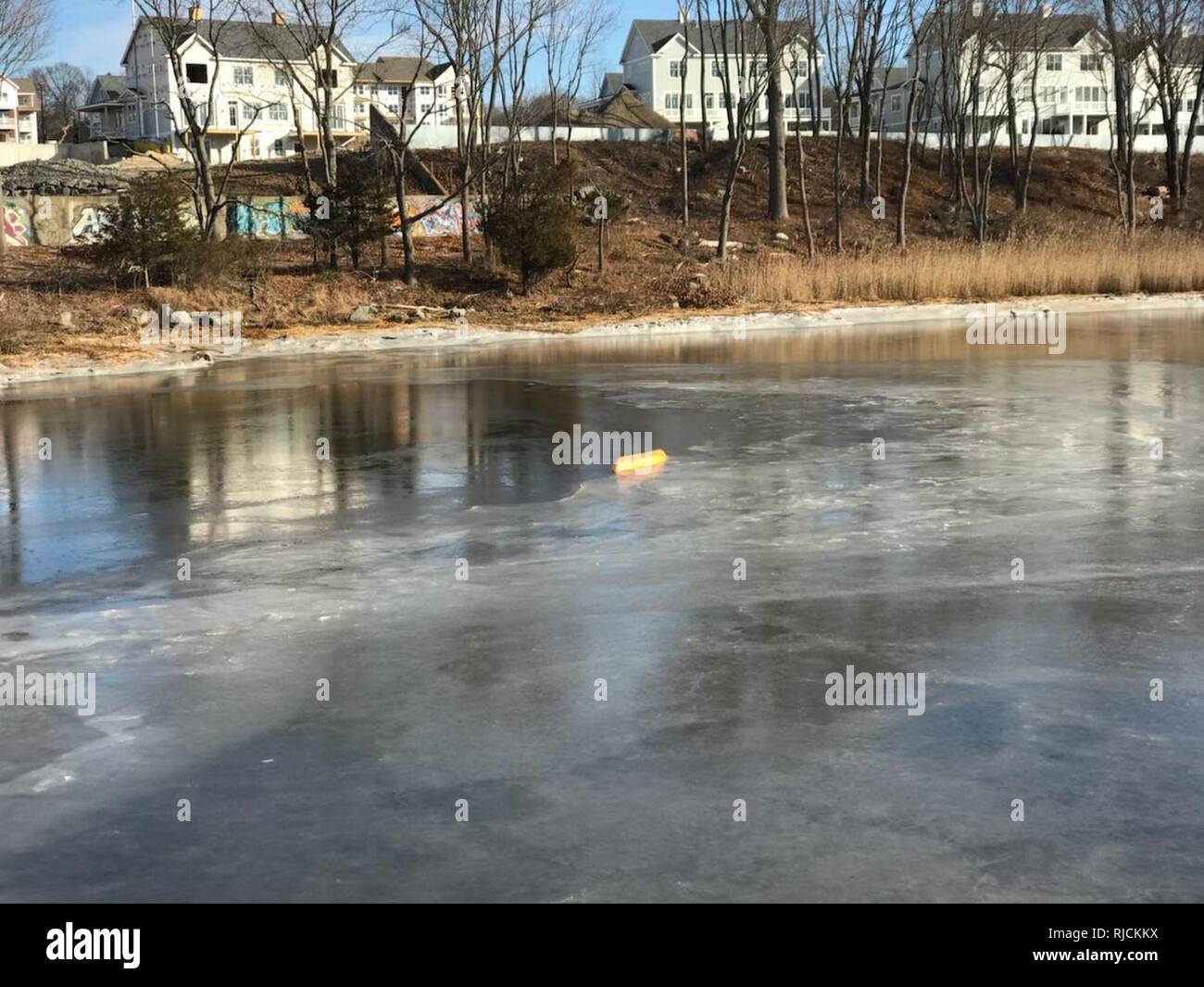 The kayak of missing kayaker Michael Perry is pictured near Squantum ...