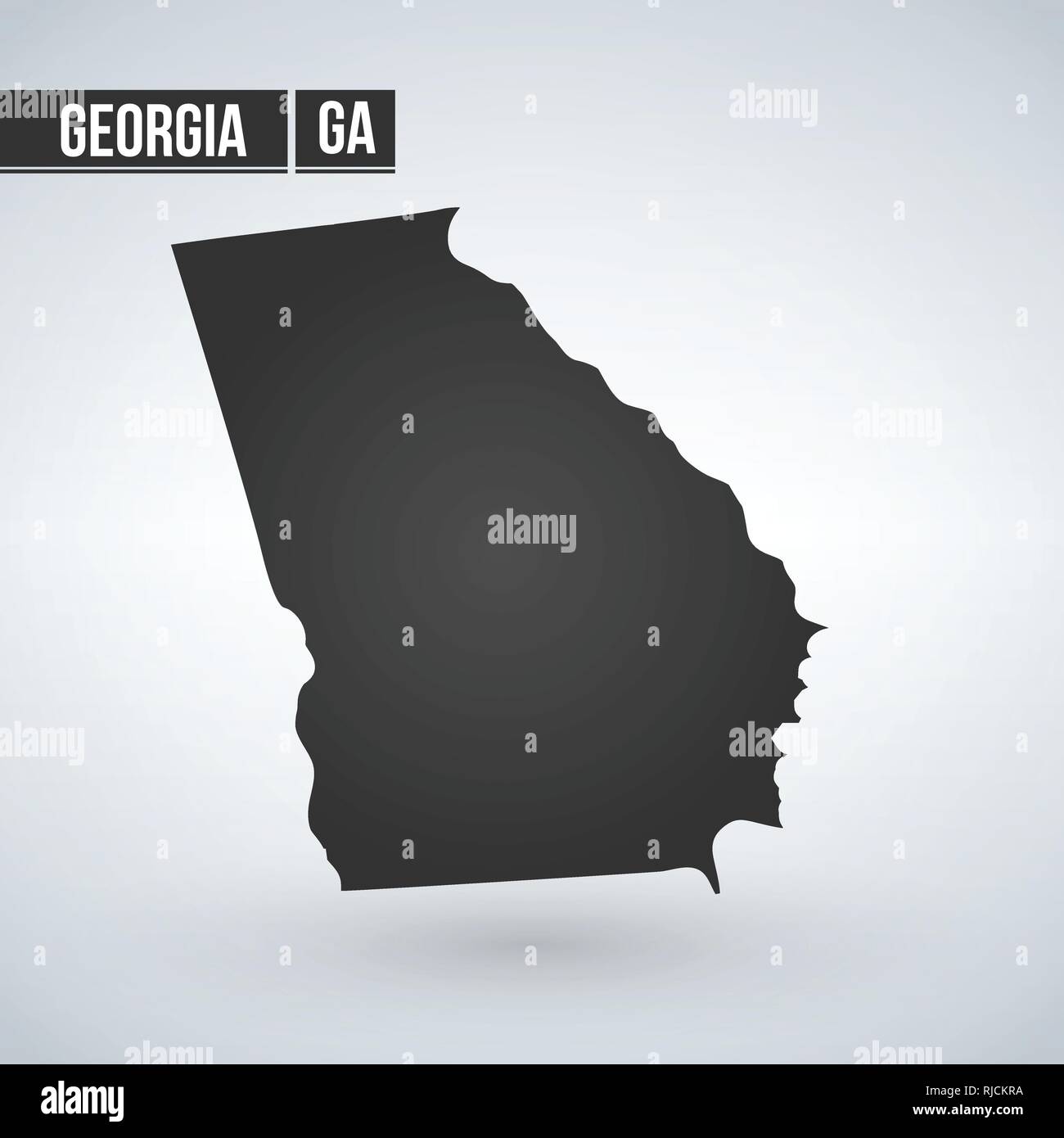 Georgia State vector map silhouette isolated on white background Stock ...