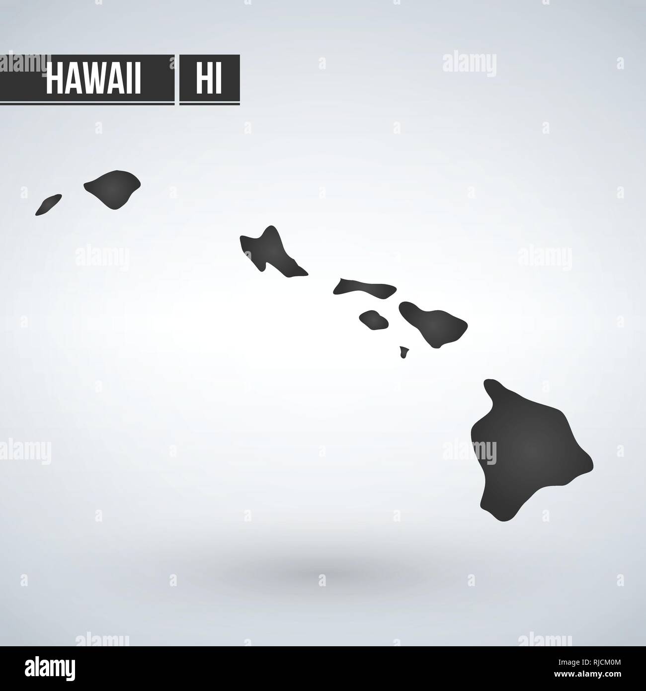 Hawaii vector map high detailed silhouette illustration isolated on ...