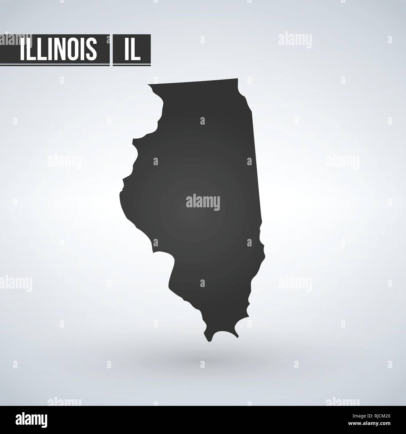 map of the U.S. state of Illinois. vector illustration Stock Vector ...