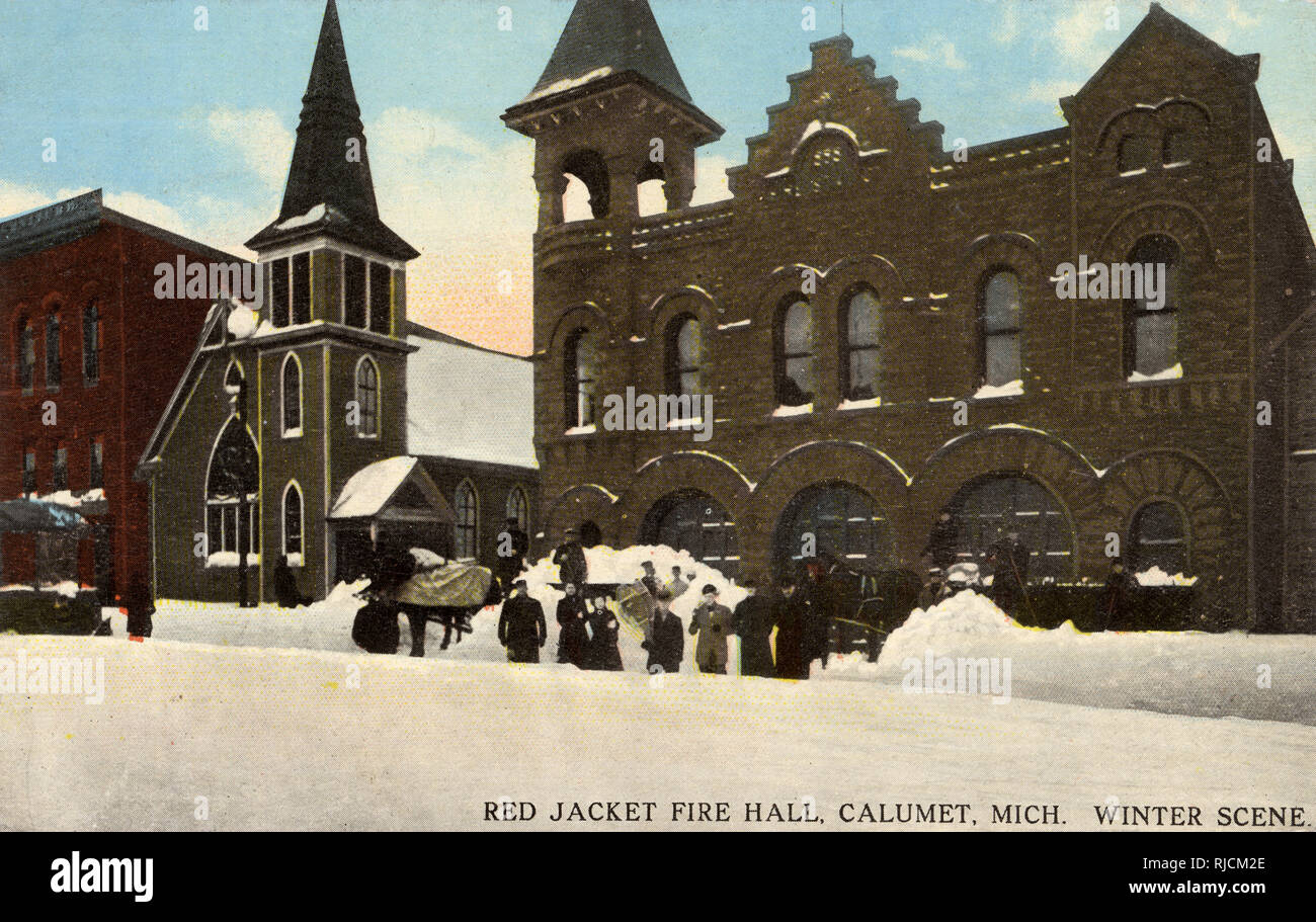 Red Jacket Fire Hall, Calumet, Michigan, USA Stock Photo - Alamy