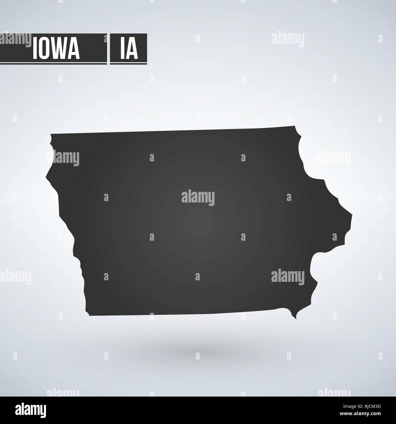 Map of Iowa Vector Illustration isolated on white background Stock ...