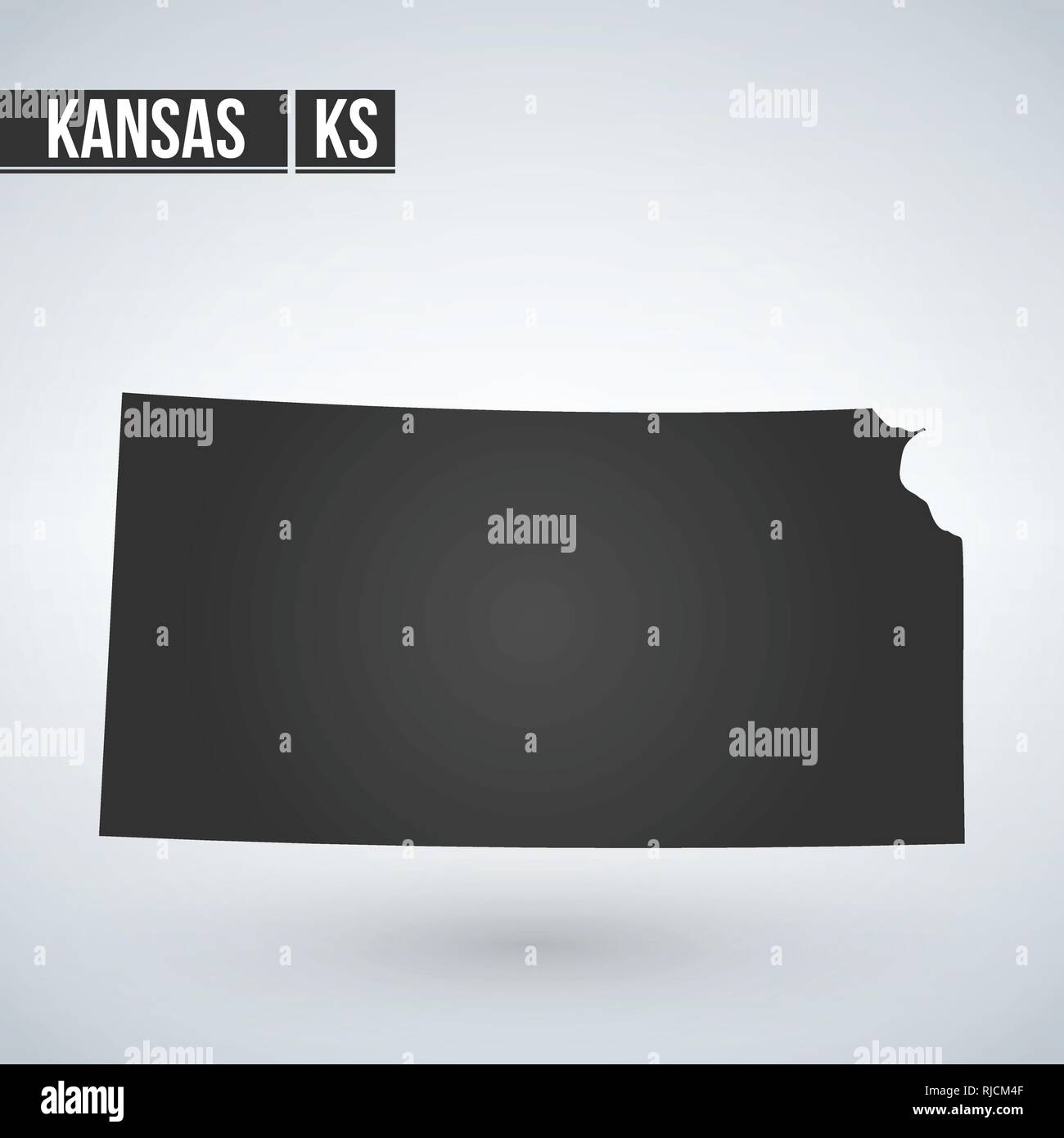 Map of the Kansas state. Vector illustration design element. Flat style ...
