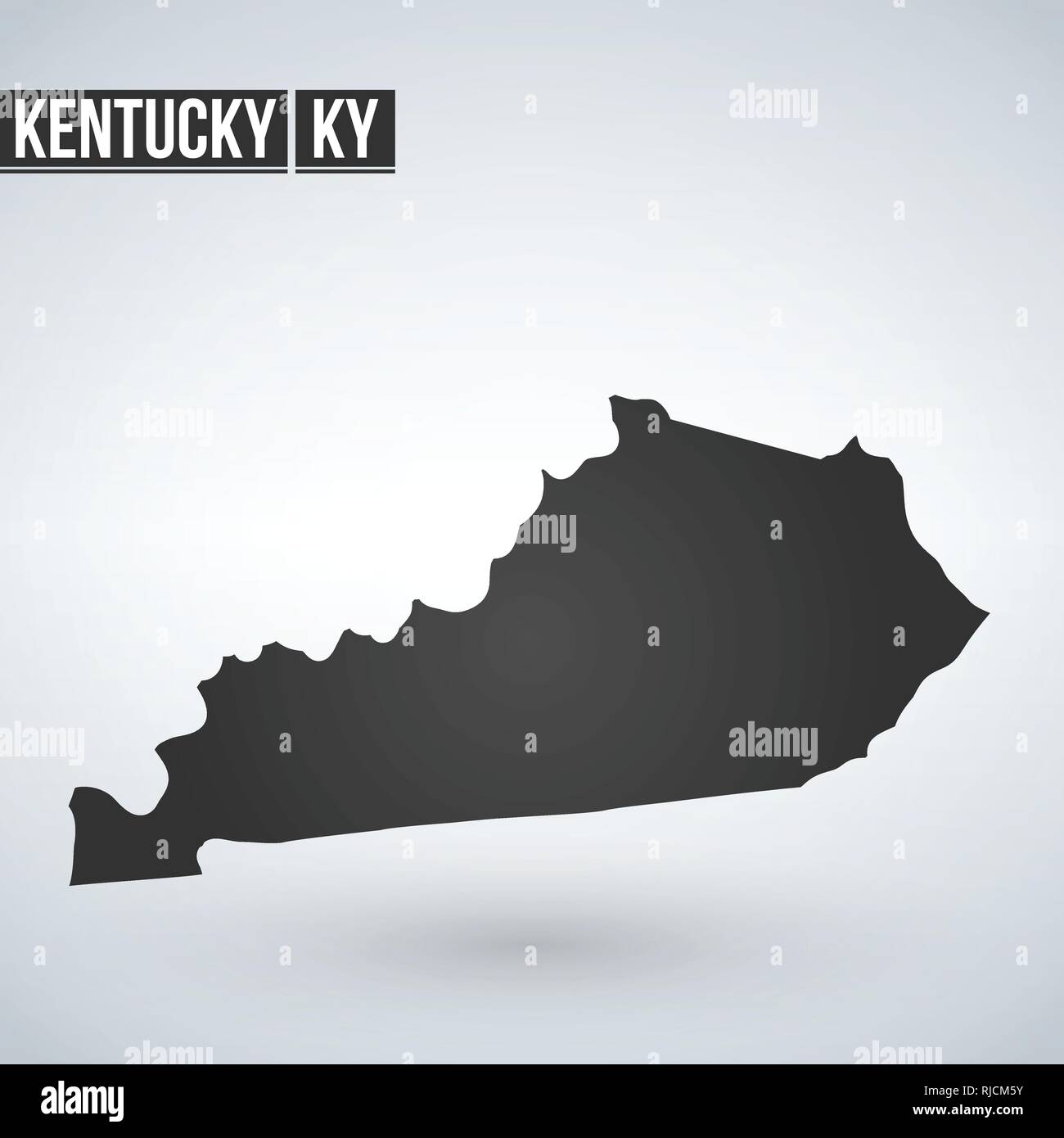 Vector map Kentucky. Isolated vector Illustration. Black on White ...