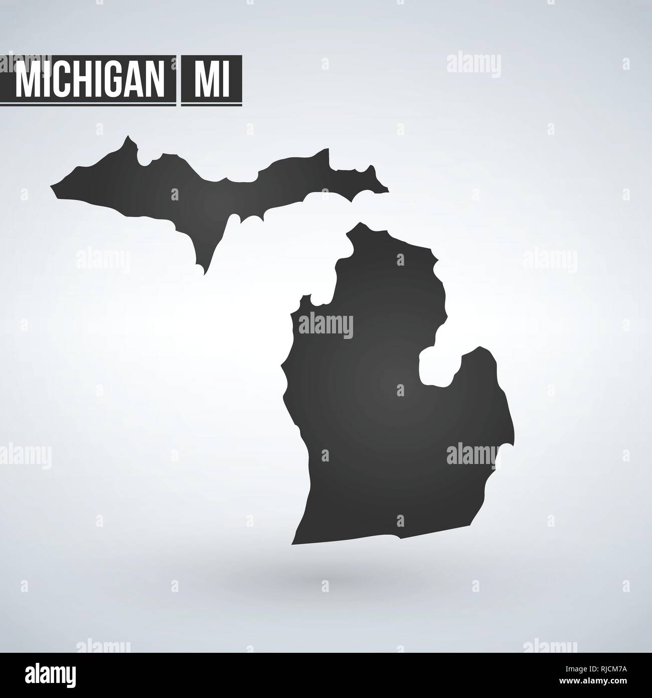map of the U.S. state of Michigan vector illustration Stock Vector ...