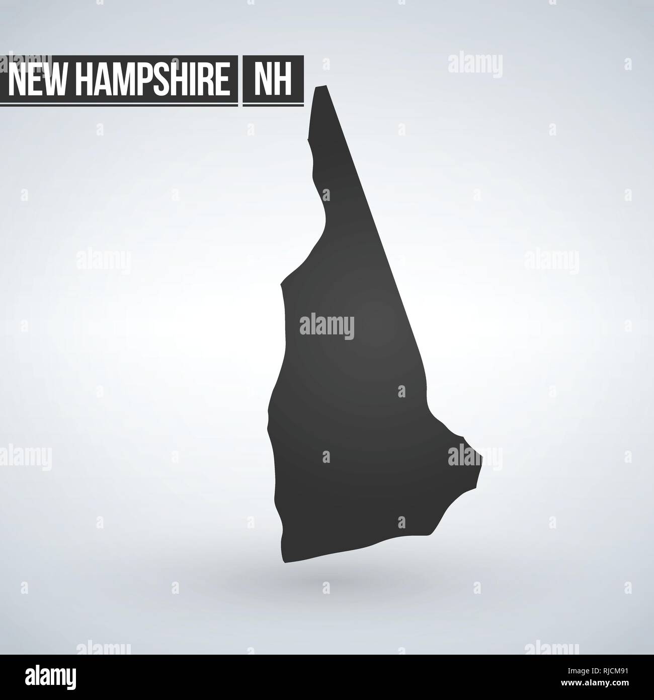 New Hampshire black map on white background vector Stock Vector Image ...