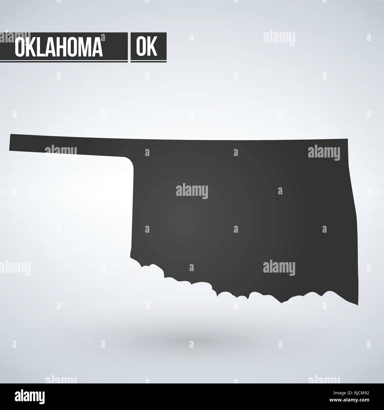 map of the U.S. state of Oklahoma. vector illustration Stock Vector ...