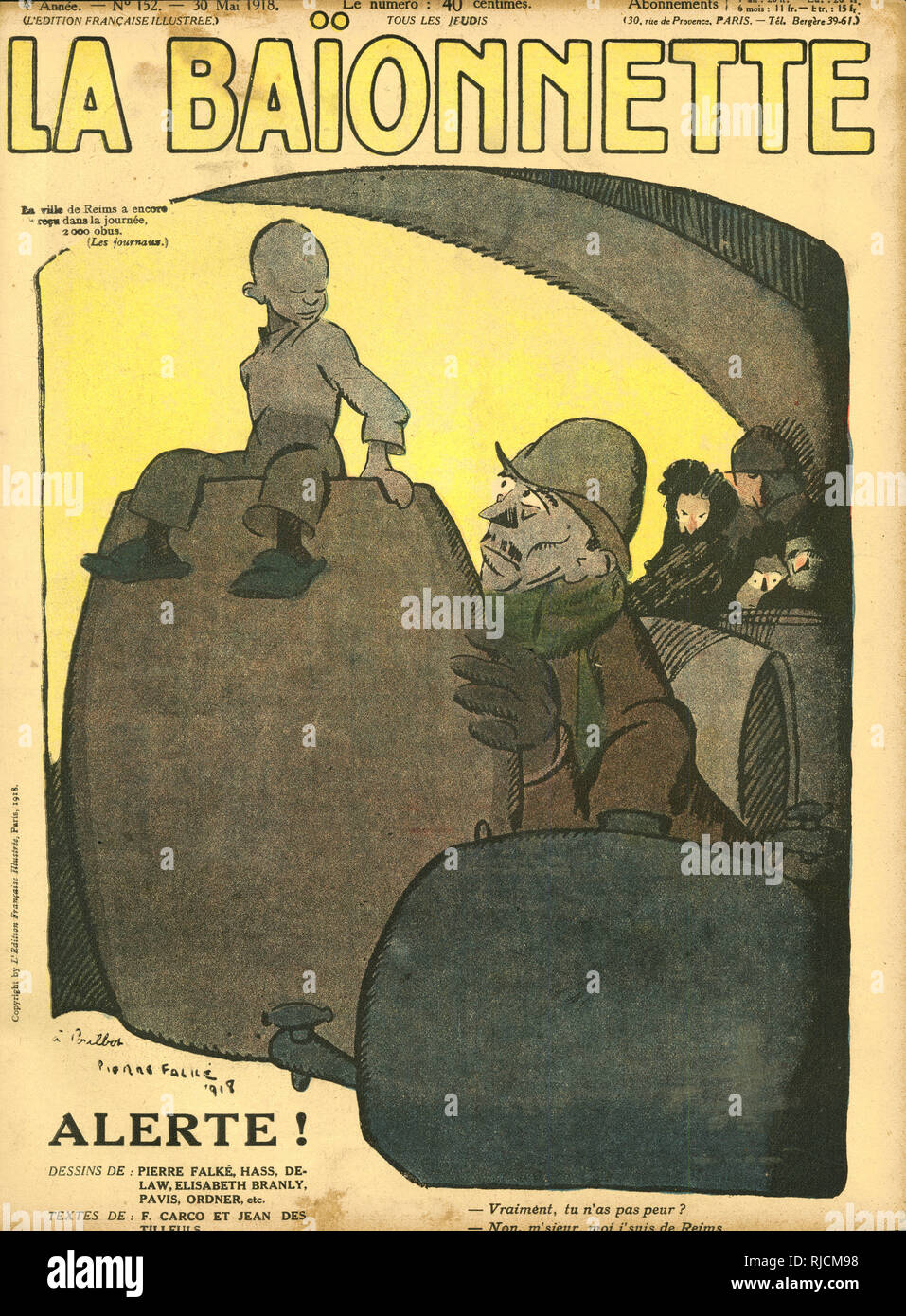 Front cover, La Baionnette, WW1 Stock Photo - Alamy