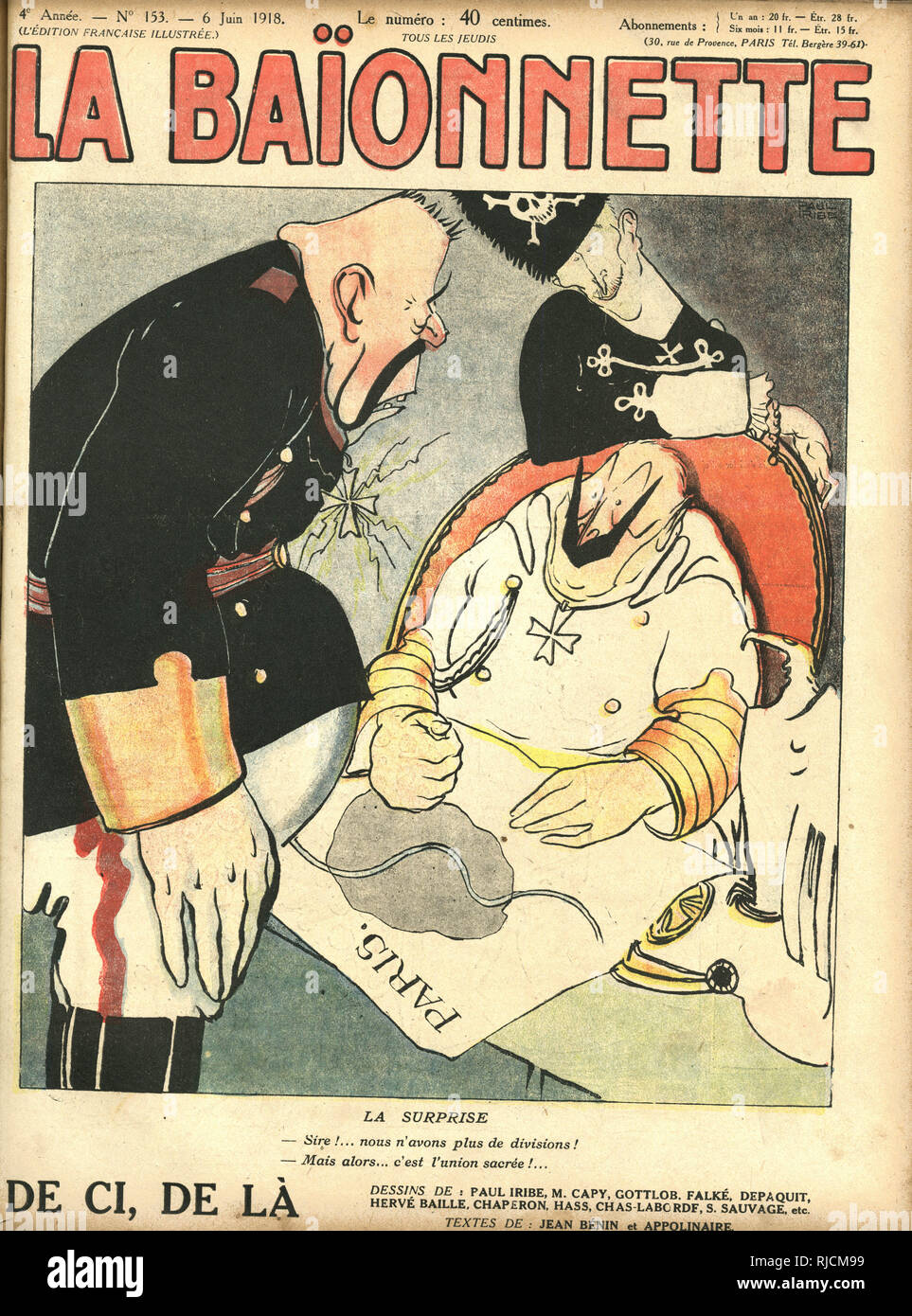 Front cover, La Baionnette, WW1 Stock Photo - Alamy