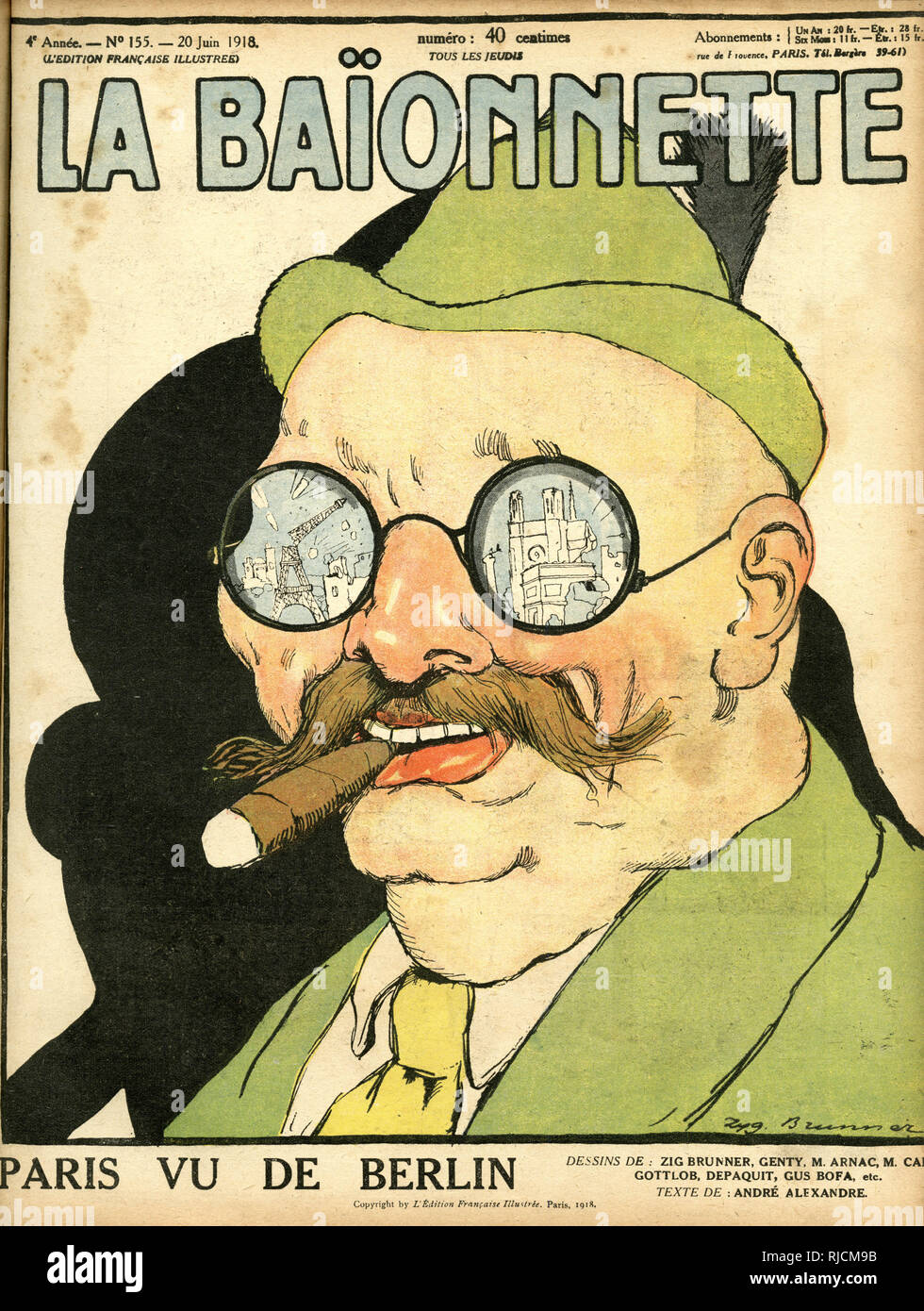 Front cover, La Baionnette, WW1 Stock Photo - Alamy